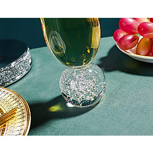 Hanjue Lead-free Crystal Champagne Glasses Set of 4, 7 Oz Clear Champagne Flutes, Ideal for Gifts, Parties,Wedding,Christmas - Durable and Reusable Bar Glassware (bubble ball)