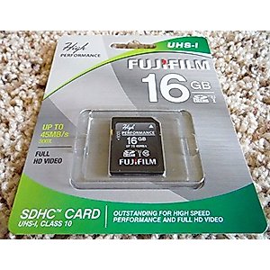 Fujifilm High Performance - Flash Memory Card - 16 GB - SDHC UHS-I, Black (600013602)
