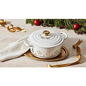 Le Creuset Noël Collection Enameled Cast Iron 12 Days of Christmas Round Dutch Oven, 3.5 qt., White