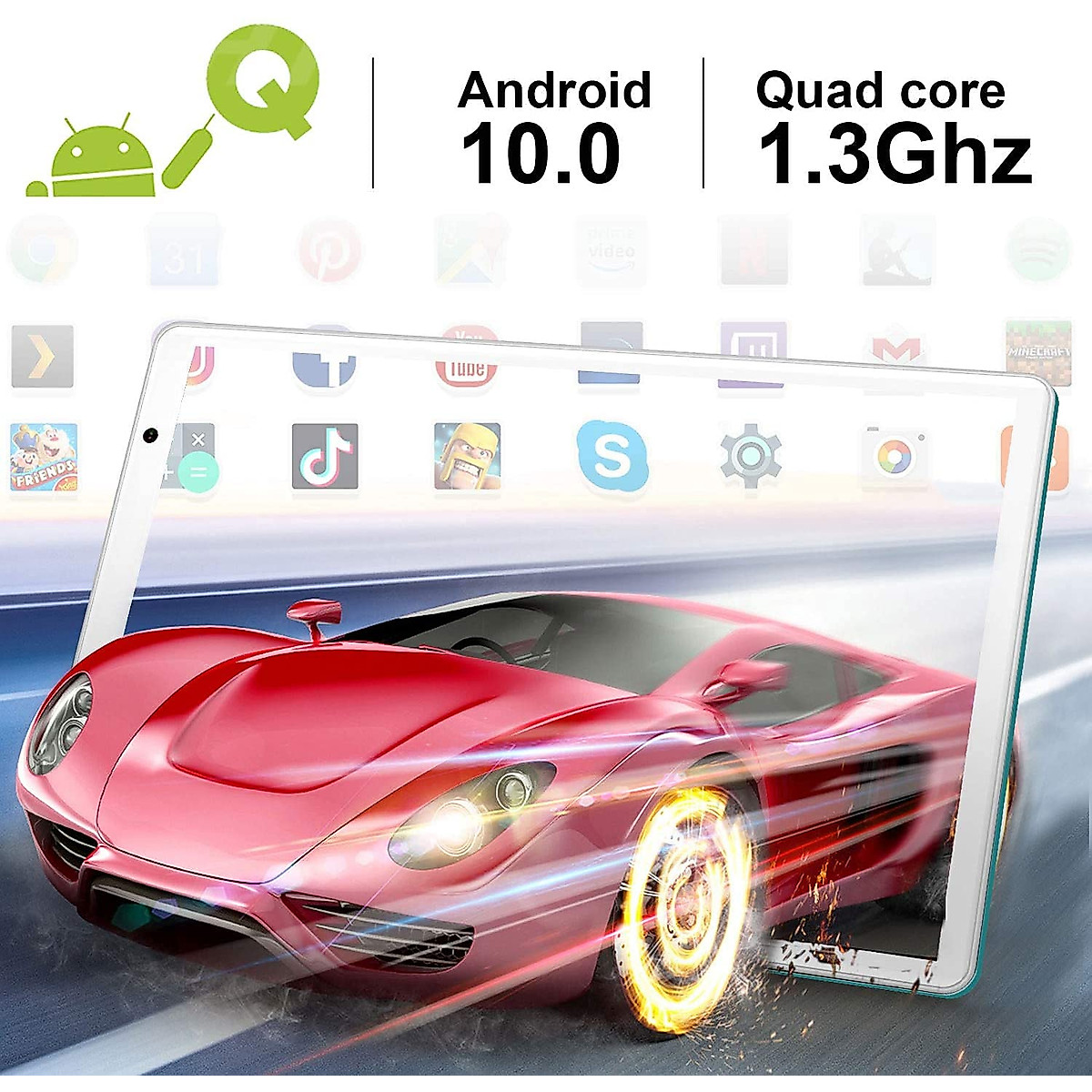 AOYODKG Tablet 2 in 1, 10.1 inch Android 10 Tablet with Keyboard, 4GB RAM 64GB ROM(128GB Expand), SIM 4G + WiFi, GMS Certified, IPS HD Display, OTG, Google Voice Assistants, AYO-G20 (Green)