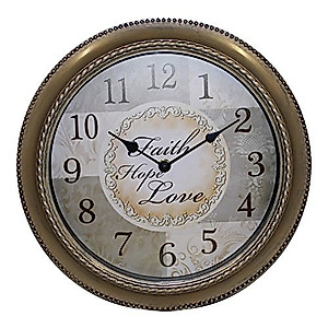Mainstays 12 Inch Inspirational Clock- Faith, Hope , Love Message
