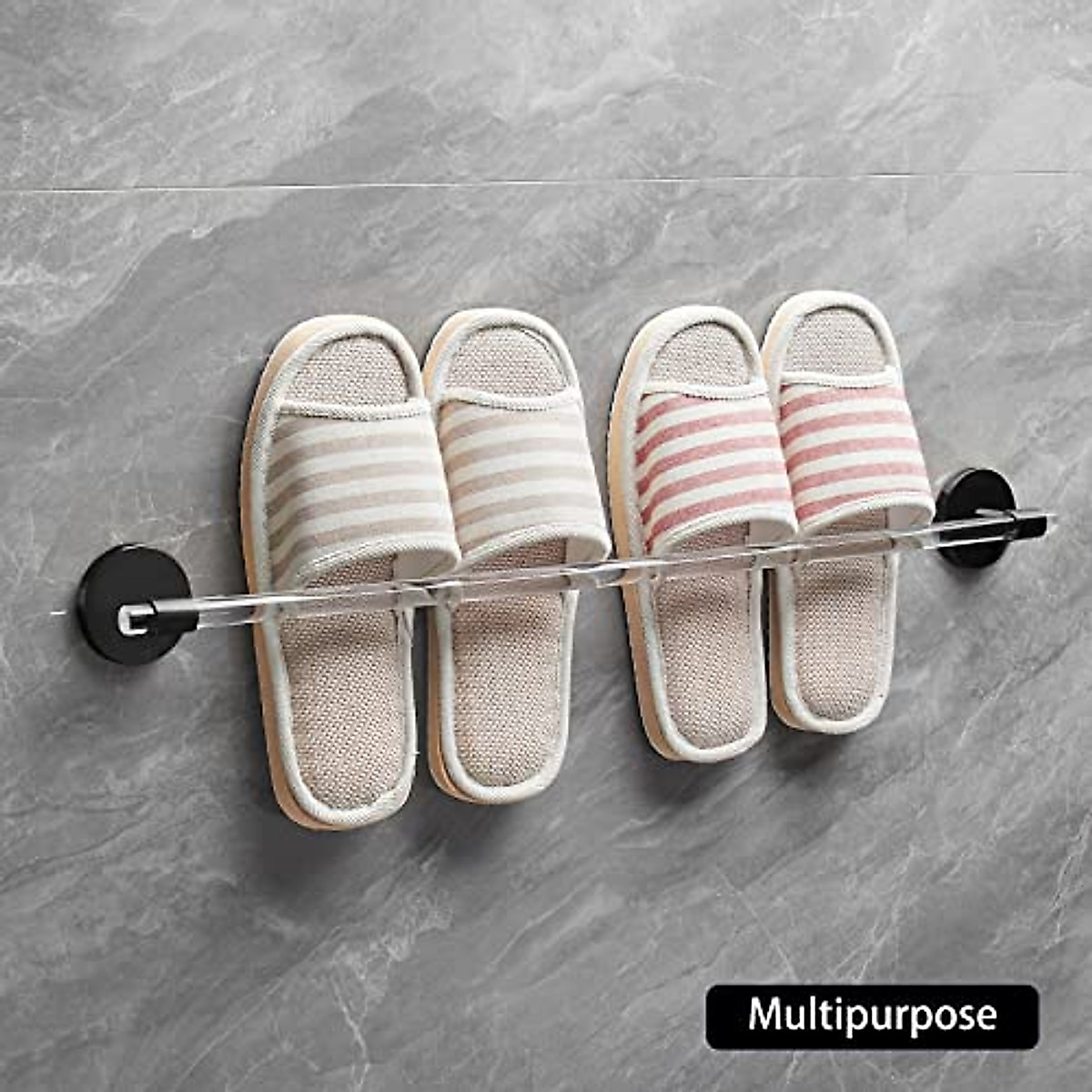 Bathroom Towel Bar Acrylic Shower Towel Rack for Bathroom Drill Free Bath Accessories Kitchen Towel Holder Wall Mounted 15.7 Inches Matte Black