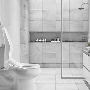 Hulife Electric Bidet Seat for Elongated Toilet with Unlimited Heated Water, Heated Seat, Warm Air Dryer, Touch Control Panel