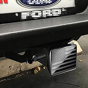 American Flag Metal Trailer Hitch Cover for 2 inch Receivers（with 5/8-Inch Pin Diameter Trailer Hitch Lock ）