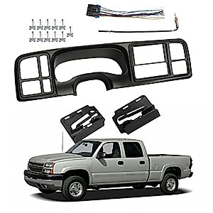 Double Din Dash Kit W/Wiring Harness Replacement for 1999-2002 Sierra Silverado 1500 2500 3500 15731974 15772850 15085844 15046575