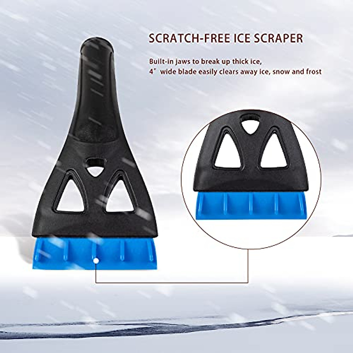 Moyidea 36" Extendable Ice Scraper Snow Brush Detachable Snow Removal Tool with Ergonomic Foam Grip for Car SUV Truck