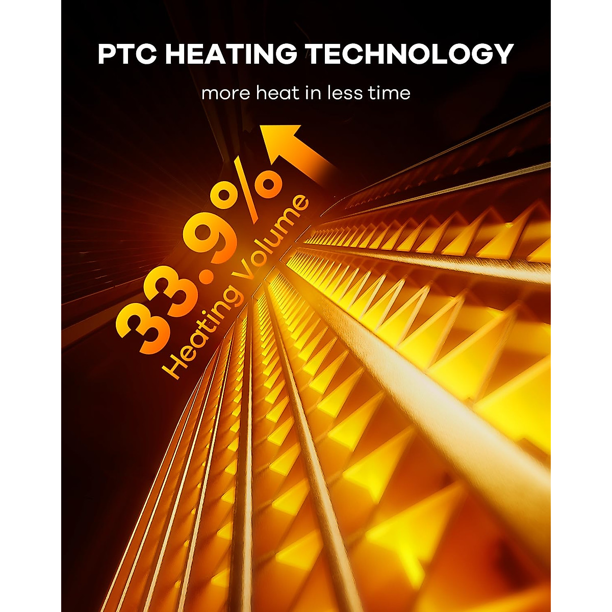 Space Heater, 1500W Small Portable Electric Heaters for Indoor Use, PTC Ceramic Heater for Office with Thermostat, 50°Oscillation, 8H Timer, 3 Modes, Quiet Safe Room Heater for Office Room Desk