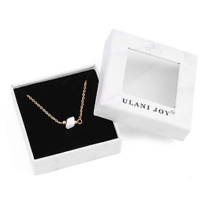 Handmade Howlite Crystal Necklace - Healing Gemstone Jewelry for Women - Ethically Sourced Chain Necklace with Authentic Healing Crystals - Gold Plated Copper Chain with Natural Stone - Gift for Her