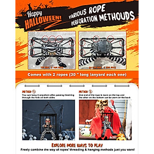 Hanging Ghosts Halloween Decor, Yelling Scary Animated Halloween Decorations Indoor Outdoor, Spirit Talking Skull Props