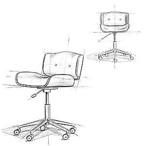 SIMPLIHOME Dax Mid Century Modern 22 Inch Swivel Adjustable Executive Computer Bentwood Office Chair in Black, Natural, For the Office and Study