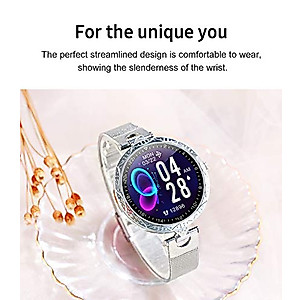 Smart Watch for Women,Fitness Tracker with Blood Pressure Heart Rate Waterproof Bluetooth Pedometer Sleep,Sport Activity Tracker Compatible for iOS Android Phones,(Silver Gray)