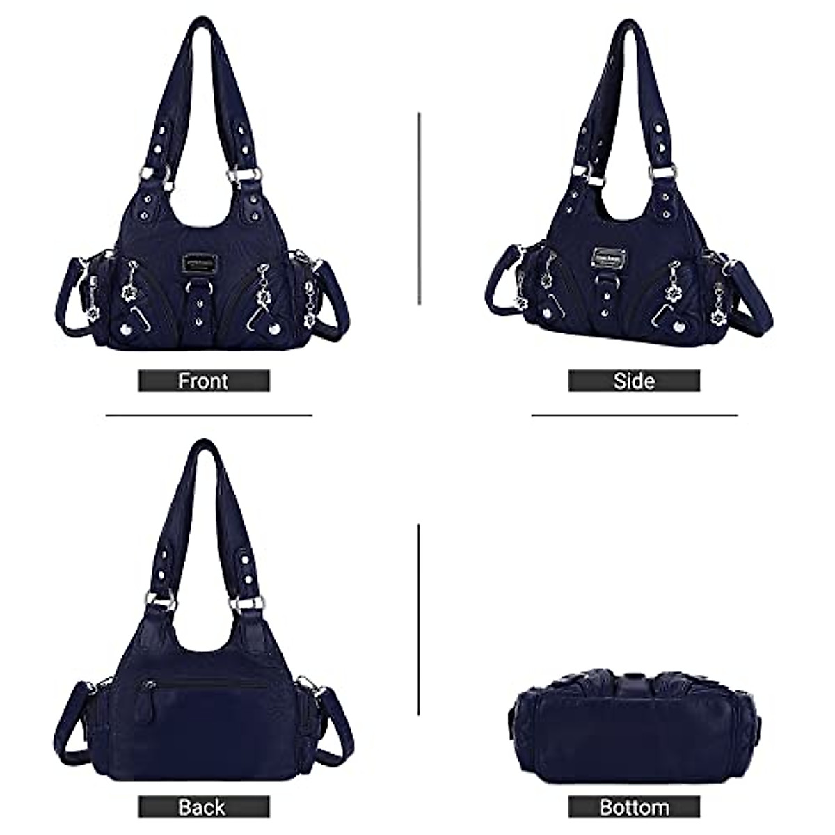 Angel Kiss Small Hobo Bags for Women Multi Pockets Purses Long Strap Handbags Adjustable Shoulder Bags for Everdayuse