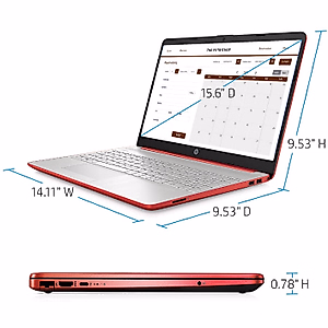2021 Newest 15.6" HP Pavilion HD Laptop, Intel Quad-core Pentium Processor, 8GB RAM, 128GB SSD, Intel UHD Graphics, HD Webcam, Bluetooth, HDMI, USB Type-C, Scarlet Red, Windows 10 + Oydisen Cloth