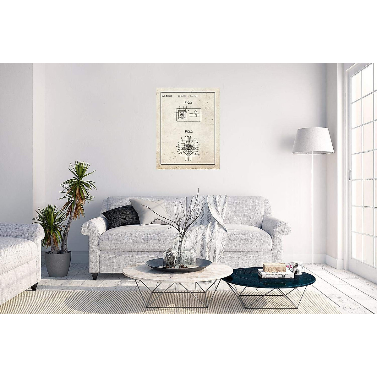 Biometric Security Process for Authenticating Identity and Credit Cards, Visas, Passports and Facial Recognition Patent Print Old Look with Border (8" x 10") M15691