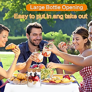 DNIENKGE Airtight Glass Storage Containers with cork Lid, for Kitchen Pantry Organization and Storage jar，Ideal for Coffee Beans Snacks Flour Cereal Sugar Tea 16oz. (Circular 3.9 * 3.3in*2pcs)