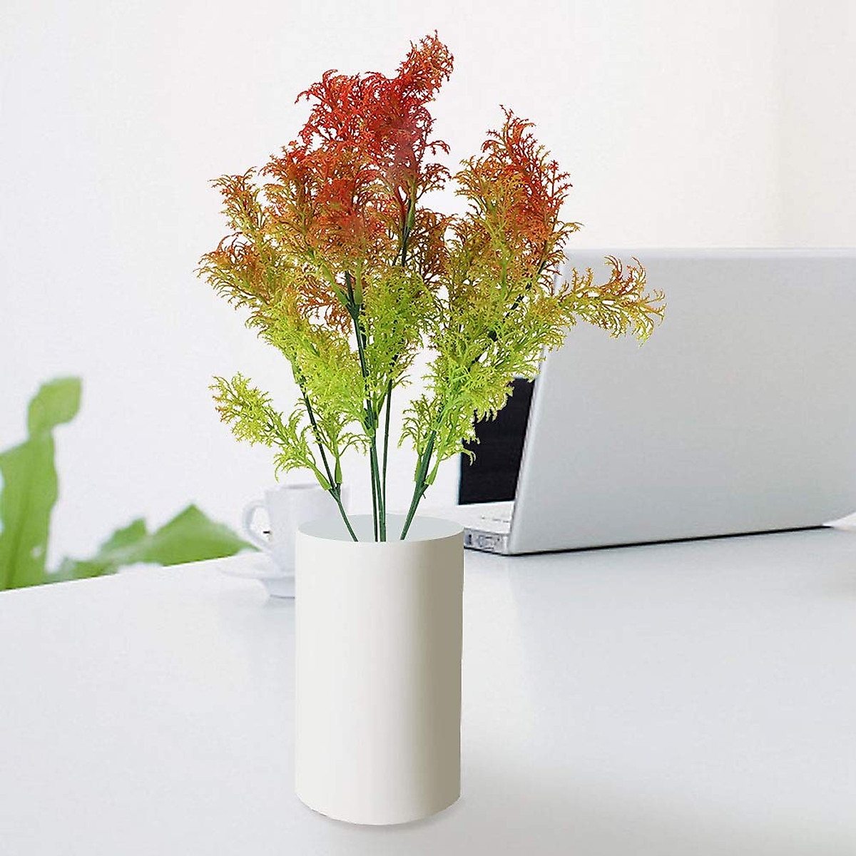 Artificial Leaves, Simulated Plant Artificial Plant Seaweed Leaves, Simulated Plant Foliage for Wedding Home Garden Decor (Orange Seaweed)