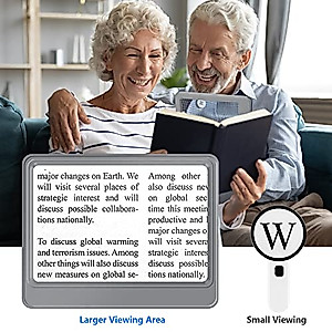 NZQXJXZ Large 5X Full Book Page Magnifying Glass for Reading Viewing Area Magnifier Lightweight Handheld Magnifier for Small Prints Seniors and Low Eyesight Person Gray