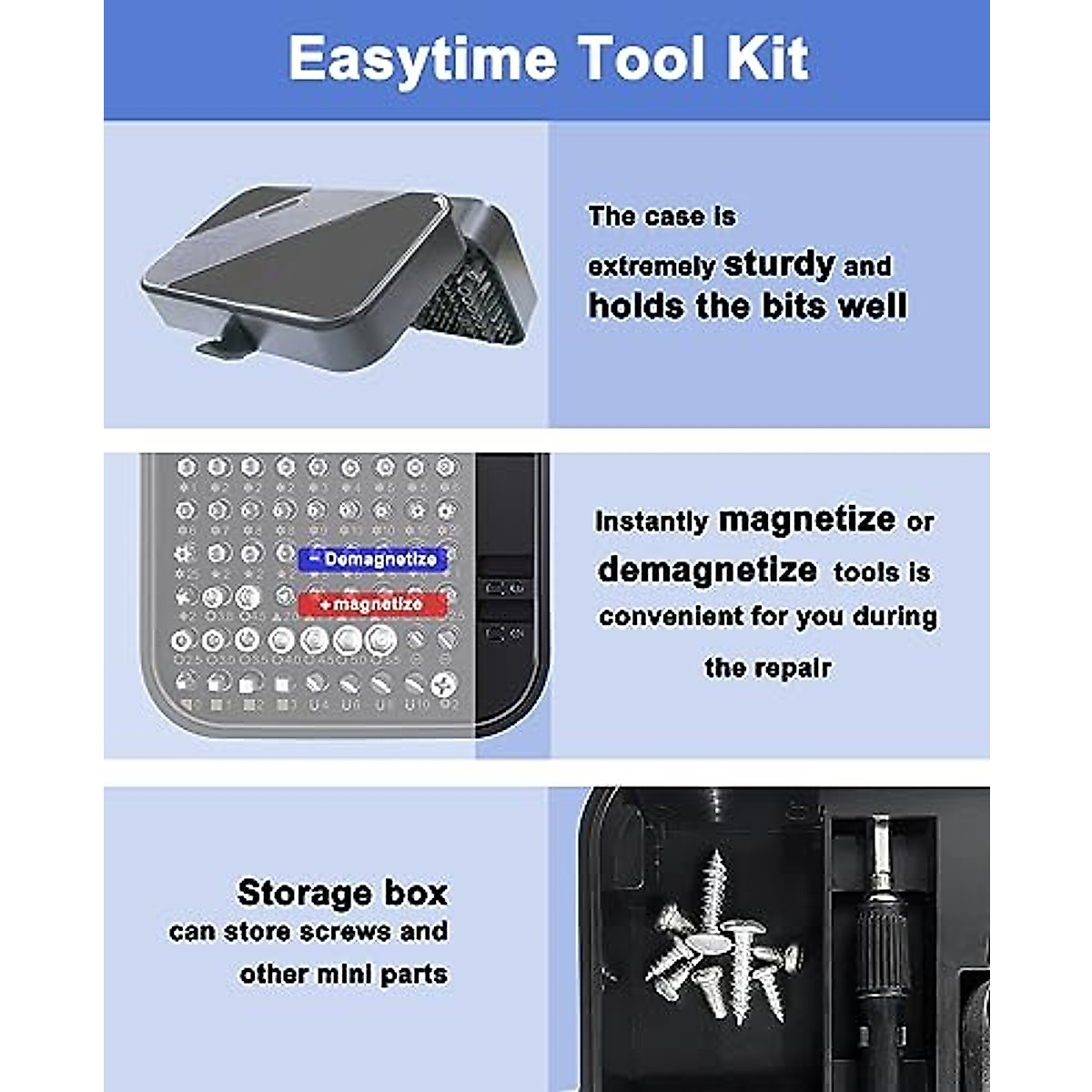 Precision Screwdriver Set 130IN1: Easytime Small Screwdriver Kit- Mini Screwdriver Repair Tool Kit for PC Electronics Computer Laptop iPhone Mac PS5 Game Console Eyeglass Toys DIY