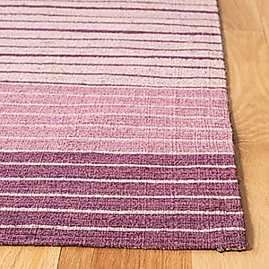 SAFAVIEH Marbella Collection Area Rug - 5' x 8', Lilac, Handmade Flat Weave Stripe Wool, Ideal for High Traffic Areas in Living Room, Bedroom (MRB281A)