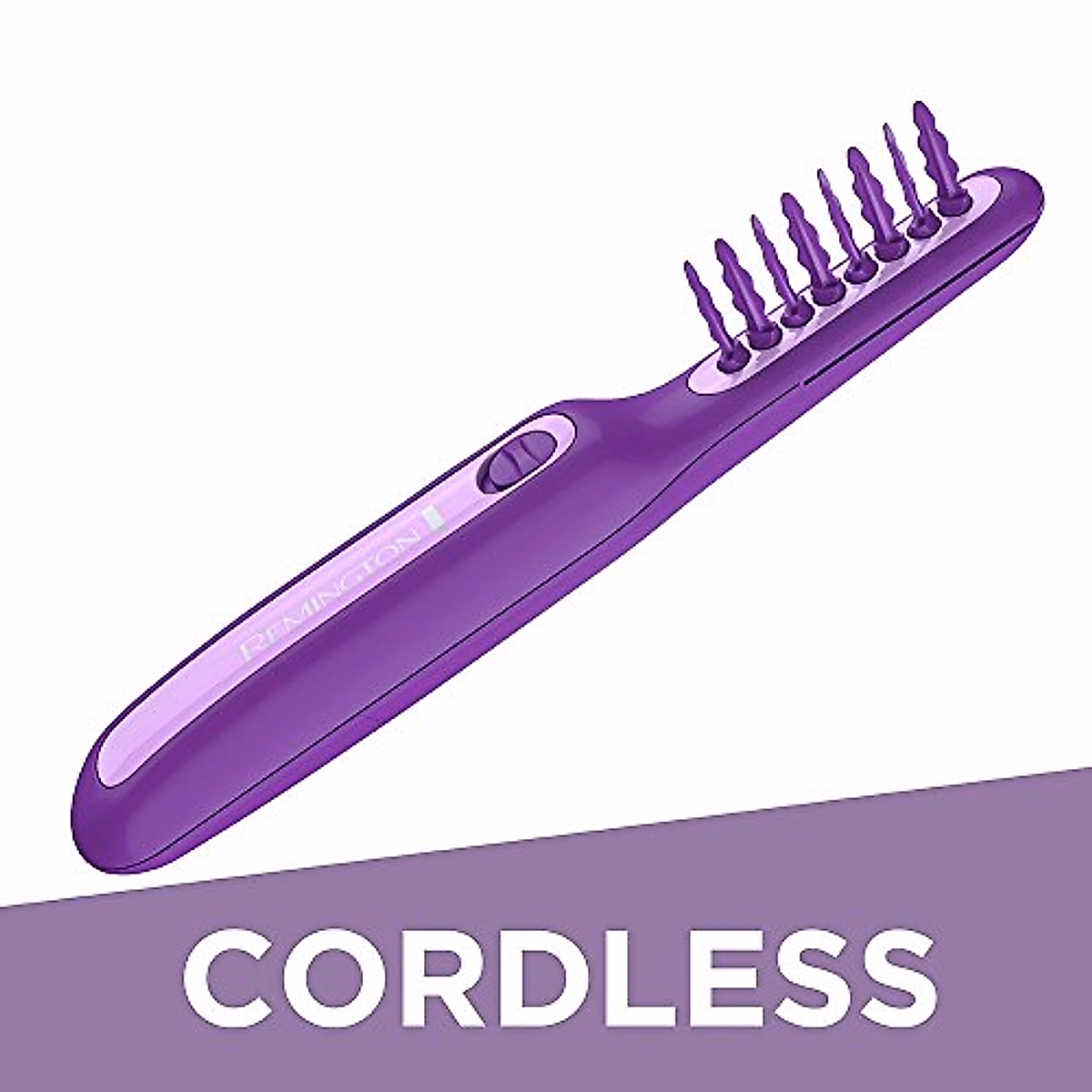 Remington DT7432 Wet or Dry Tame The Mane Electric Detangling Brush with Brush Cover, Adults & Kids, (Batteries Included), Purple, 1 Count