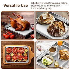 Zacfton Cookie Sheets for Baking Set of 2, Baking Sheets Stainless Steel Baking Pan, 12 Inch &10 Inch Baking Trays, Dishwasher Safe & Mirror Finish & Rust Free