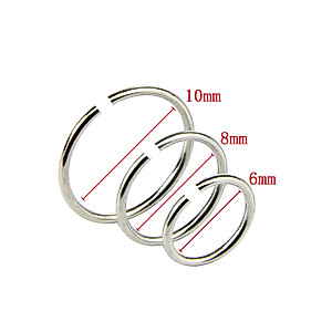 SANWOOD Nose Rings Hoops,14Pcs/Set Unisex Body Piercing Jewelry Rhinestone Stainless Steel Nose Stud Ring