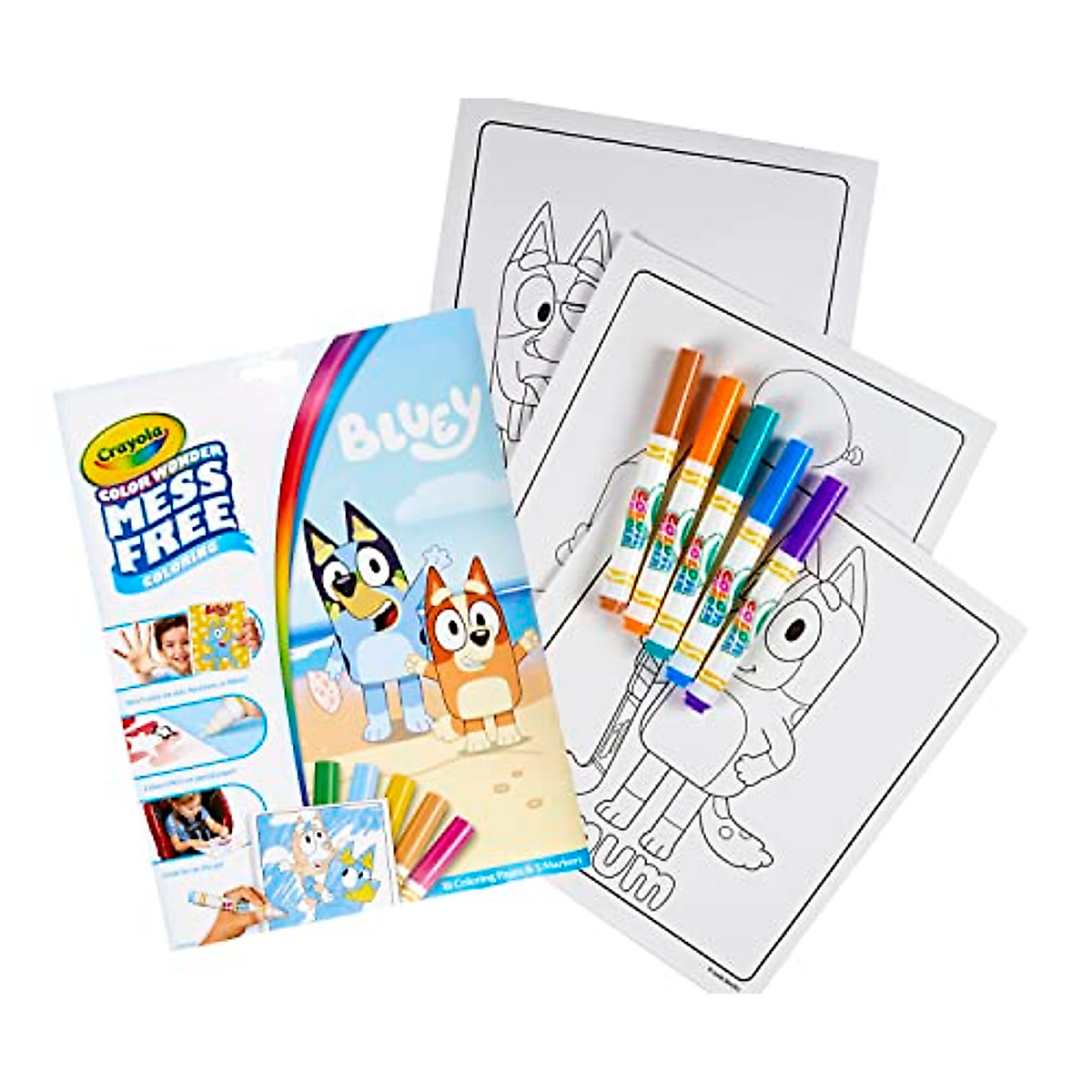 Crayola Bluey Color Wonder Coloring Book Pages & Markers, Mess Free Coloring, 18 Pages, Gift
