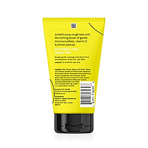 Clean & Clear Lemon Zesty Brightening Facial Scrub, Vitamin C, Lemon Extract & Gentle Micro-Scrubbies to Buff & Brighten Skin & Reduce Shine, Oil-Free Daily Face Cleansing Scrub, 4.2 Oz