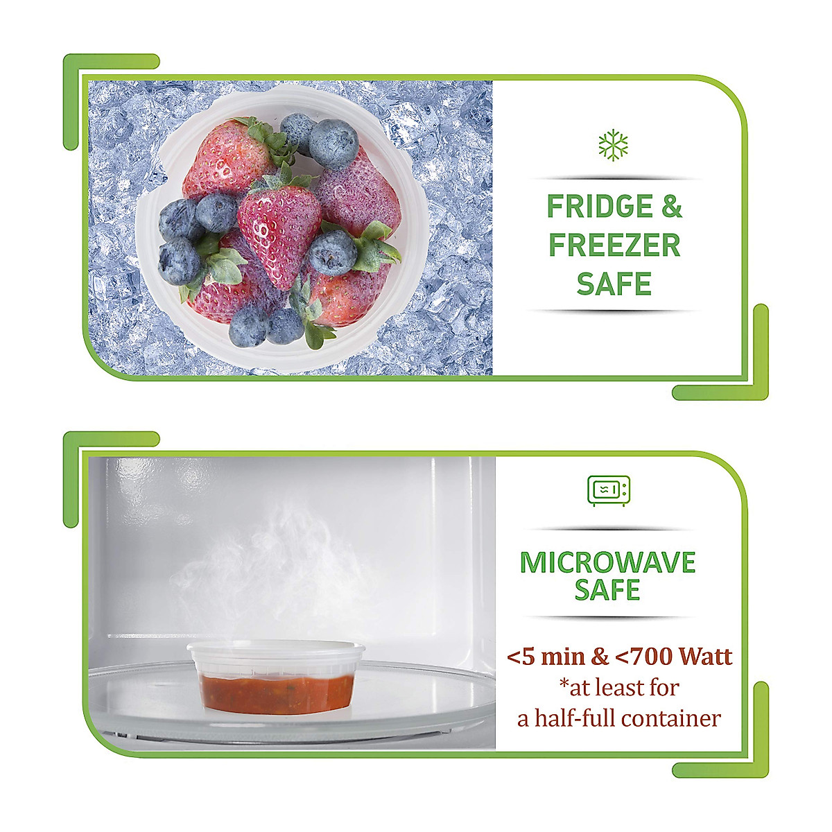 50pk 8oz Small Plastic Containers with Lids - Slime Containers with lids Freezer Containers Deli Containers with Lids - Food Containers Meal Prep Food Prep Containers Plastic Food Containers with Lids