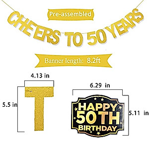 50th Birthday Decorations for Men Women Cheers to 50 Years Birthday Banner Swirls Set for 50 50th Birthday Party Decorations