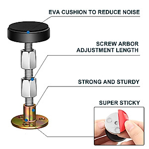 Krisler Headboard Stoppers for Wall, Adjustable Iron Bed Frame Anti-Shake Tool, Easy Install, Wall Protection,30-90mm(2PCs)