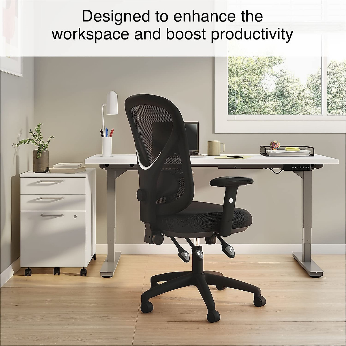 STAPLES Carder Mesh Back Fabric Computer and Desk Chair, Black, 2/Pack (59236-CCVS)