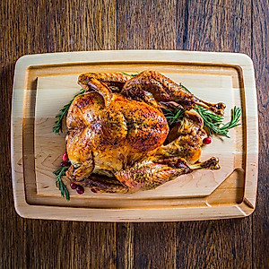 J.K. Adams 24-Inch-by-16-Inch Maple Wood Double-Sided Pour Spout Barbeque Carving Board