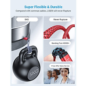 LISEN 20W USB C to Lightning Cable 6FT, MFi-Certified iPhone Charge Cable Fast Power Delivery Charging Cable Compatible with iPhone 12/11/11 Pro/11 Pro Max/X/XS/XR/XS Max/8/8 Plus