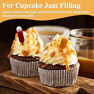 MAQIHAN 50 Plastic Pipettes Dropper for Cupcakes - 4ml Disposable Cupcake Pipettes Cupcake Injector Mini Pipettes Pippets Disposable Droppers Pipets Liquor Alcohol Infuser Small Strawberry Pippettes