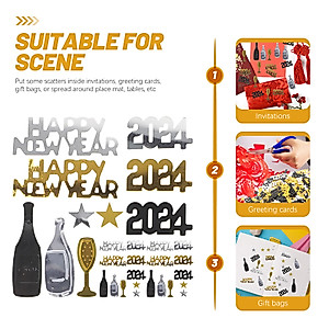 VILLCASE 3 Bags 2024 New Year Confetti Shinny 2024 New Years Eve Party Supplies Happy New Year Confetti Star Sprinkles Table Decorations for Holiday Decorations
