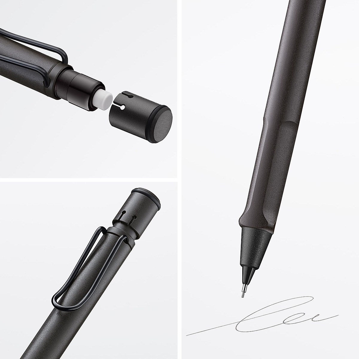 LAMY safari umbra - Mechanical Pencil with ergonomic grip & body made of robust ASA plastic - ideal for drawing & writing - including LAMY M 41 fine line refill 0.5 mm & eraser tip