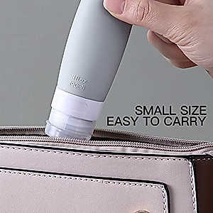 Libra 12 pcs TSA Certified portable soft silicone travel bottles kit Leak Proof Squeezable Travel Size Toiletries Containers Refillable Travel container with Carabiner colors Round hole