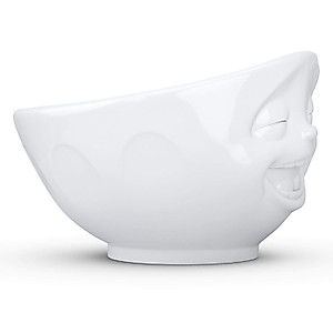 FIFTYEIGHT PRODUCTS TASSEN Porcelain Bowl, Laughing Face Edition, 16 oz. White, (Single Bowl) for Serving Cereal, Soup