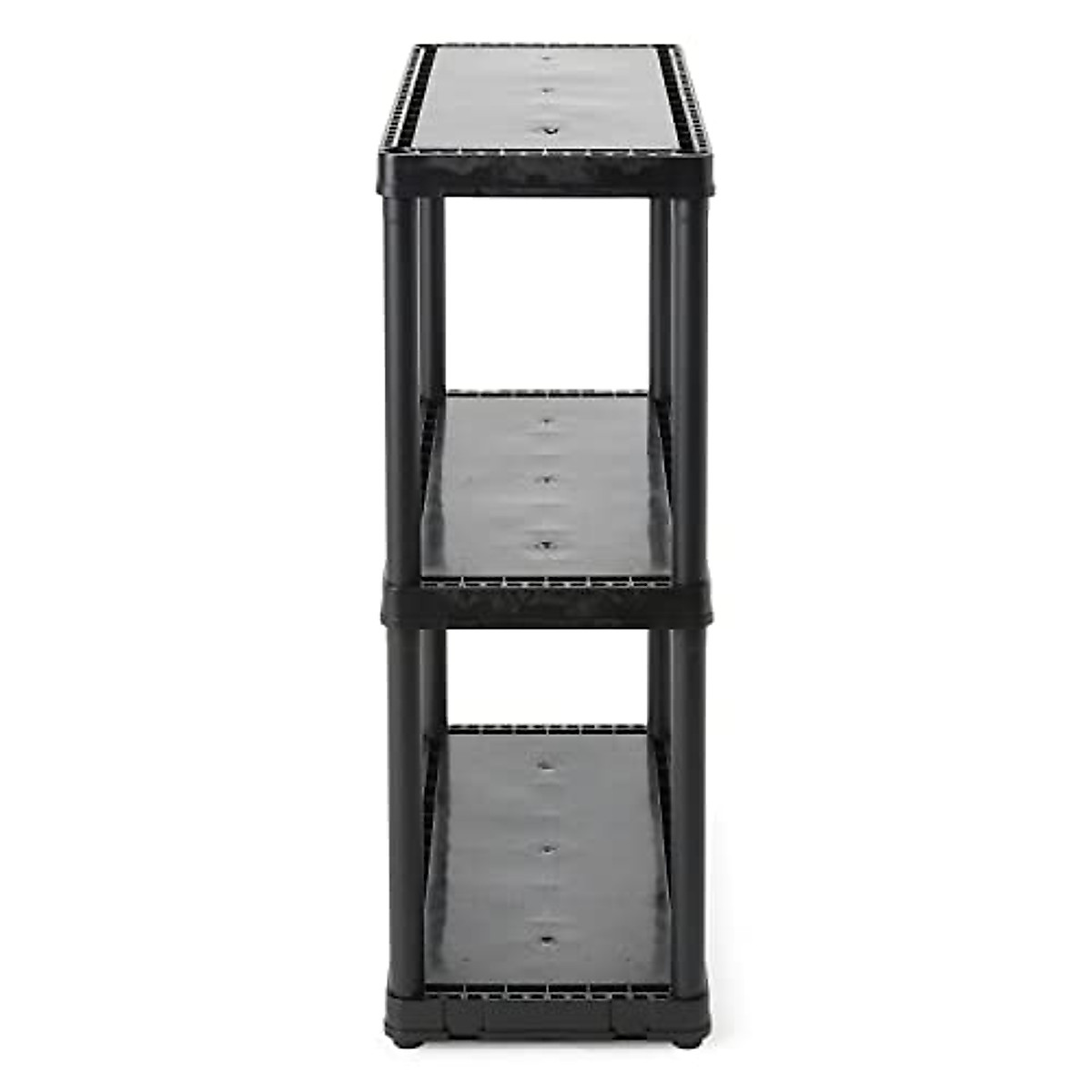 Gracious Living 3 Shelf Fixed Height Solid Light Duty Storage Unit 12 x 24 x 33 Organizer System for Home, Garage, Basement, and Laundry, Black