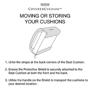 CoveredCushion 24"x24" Outdoor Cushions Set for Patio Furniture w/Built-in Removable Waterproof Cover - Fade Resistant Deep Patio Chair Cushions, Outdoor Patio Seat Cushion Replacement, Navy