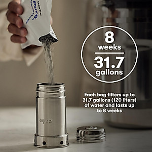 aarke Pure Filter Refill Granules - Reduces Heavy Metals for Clean Water, Eco-Friendly, 8-Week Performance, Filters 31.7 Gallons Per Bag (3 Pack)