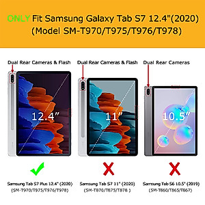 Soke Galaxy Tab S8+/S7 FE/S7 Plus 12.4 inch Case with S Pen Holder, Translucent Soft TPU Back Cover for Samsung Tab S8+ 2022/S7 FE 2021/S7 Plus 2020 [SM-X800/X806/T730/T736B/T970/T975],Green