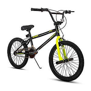 JOYSTAR Gemsbok 20 Inch Kids Bike Freestyle BMX Style for 7-12 Girls and Boys Bikes 20 in Wheels Children BMX Kids' Bicycles Dual Hand Brakes Steel Frame Black