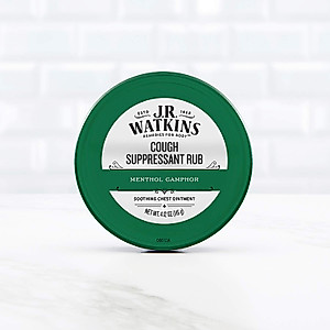 J.R. Watkins Menthol Camphor Cough Suppressant – Vapor Rub Relieves Congestion – Medicated Vapors for Soothing Relief – Topical Chest Rub, 4.13 oz, 6 Pack