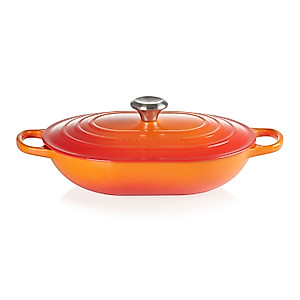 Le Creuset Enameled Cast Iron Signature Oval Casserole, 3.75 qt., Flame