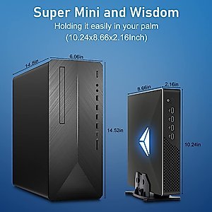 PARTAKER Mini Gaming PC,Desktop Computer,Powerful Mini PC with Core i9 10900F Octa Core Processor, 64GB DDR4 1TB SSD, GTX1050Ti, 4K, Dual Monitor Capable, Win10 Pro