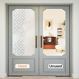 Coavas Window Privacy Film Non-Adhesive Privacy Window Film Frosted Glass Window Film Sun Blocking Window Film Heat Control UV Blocking for Home Office, 17.5 x 78.7 inches