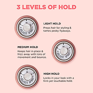 HOLD.ME Three-Way Hairspray by DESIGNME | Hairspray with Light, Medium, & High Hold Options | Extra Hold Hair Spray with Thermal Protectors & Vitamin B5 | Scented Hair Setting Spray, (9.5 Oz)