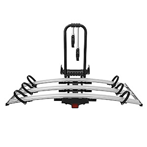 OMAC Auto Accessories Foldable Bike Rack Hitch Mounted | 3 Bicycle Carrier Racks Aadjustable Hitches Suitable for Electric Bikes and Fat Bikes